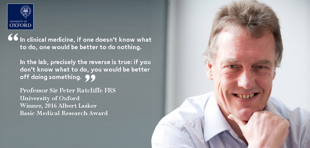 Lasker Award for Professor Sir Peter Ratcliffe | University of Oxford